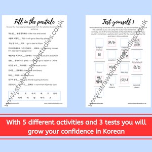 Learn Korean Particles Printable Workbook, Learn Korean Grammar, Korean ...