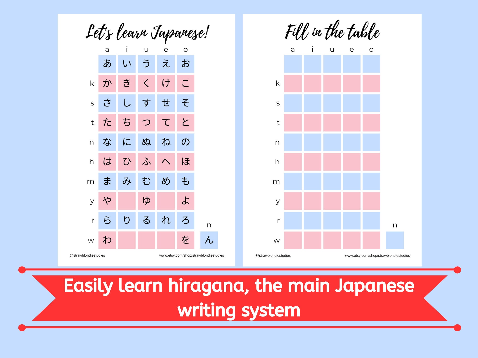 Learn Japanese Hiragana Printable Workbook Learn Japanese - Etsy UK