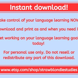 BUNDLE Language learner study template bundle grammar | Etsy