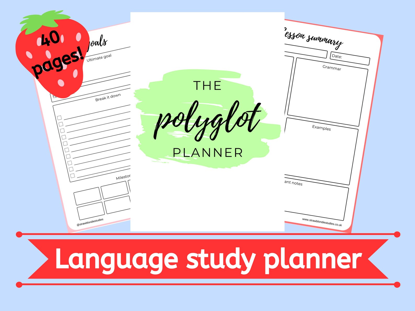 Language Study Planner, Language Learning Printable, Printable Study ...