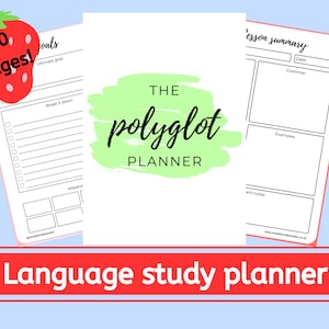 Language Study Planner, Language Learning Printable, Printable Study ...