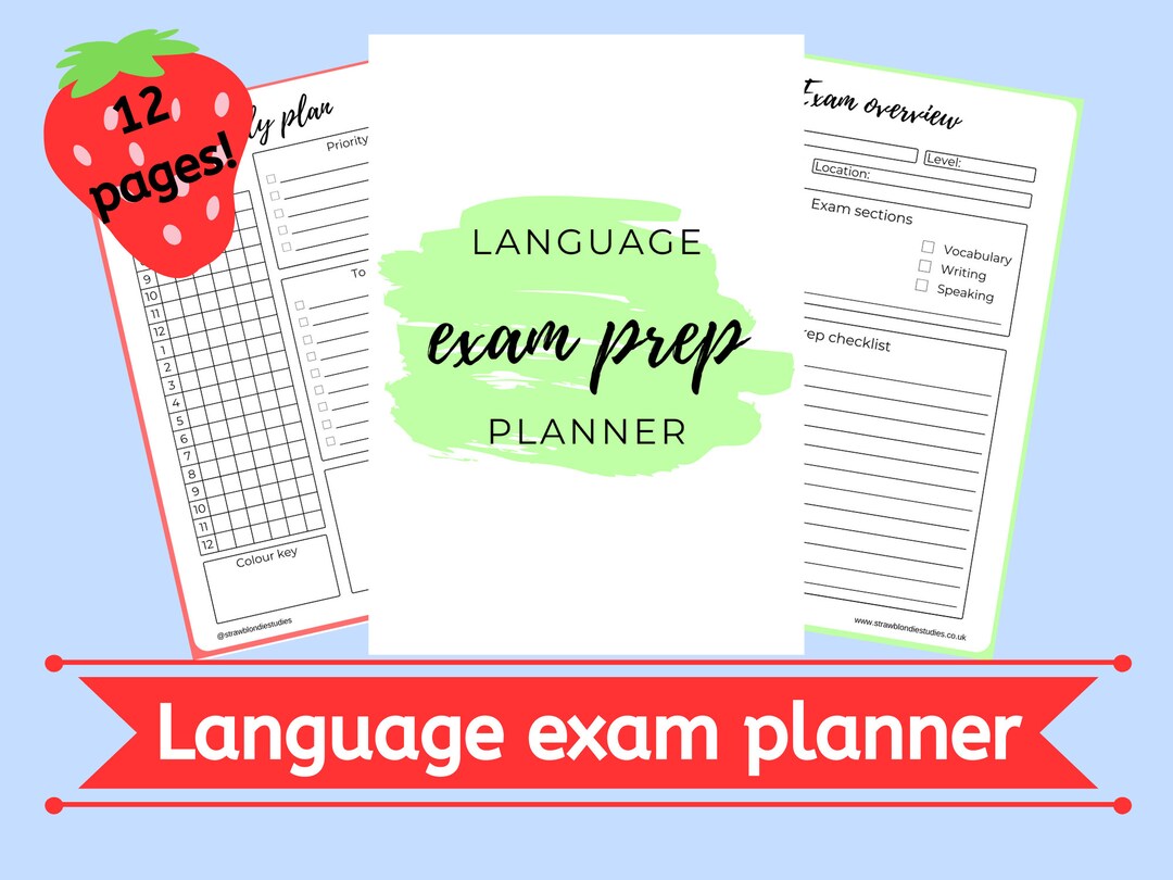 Language Exam Planner, Language Learning Printable - Etsy