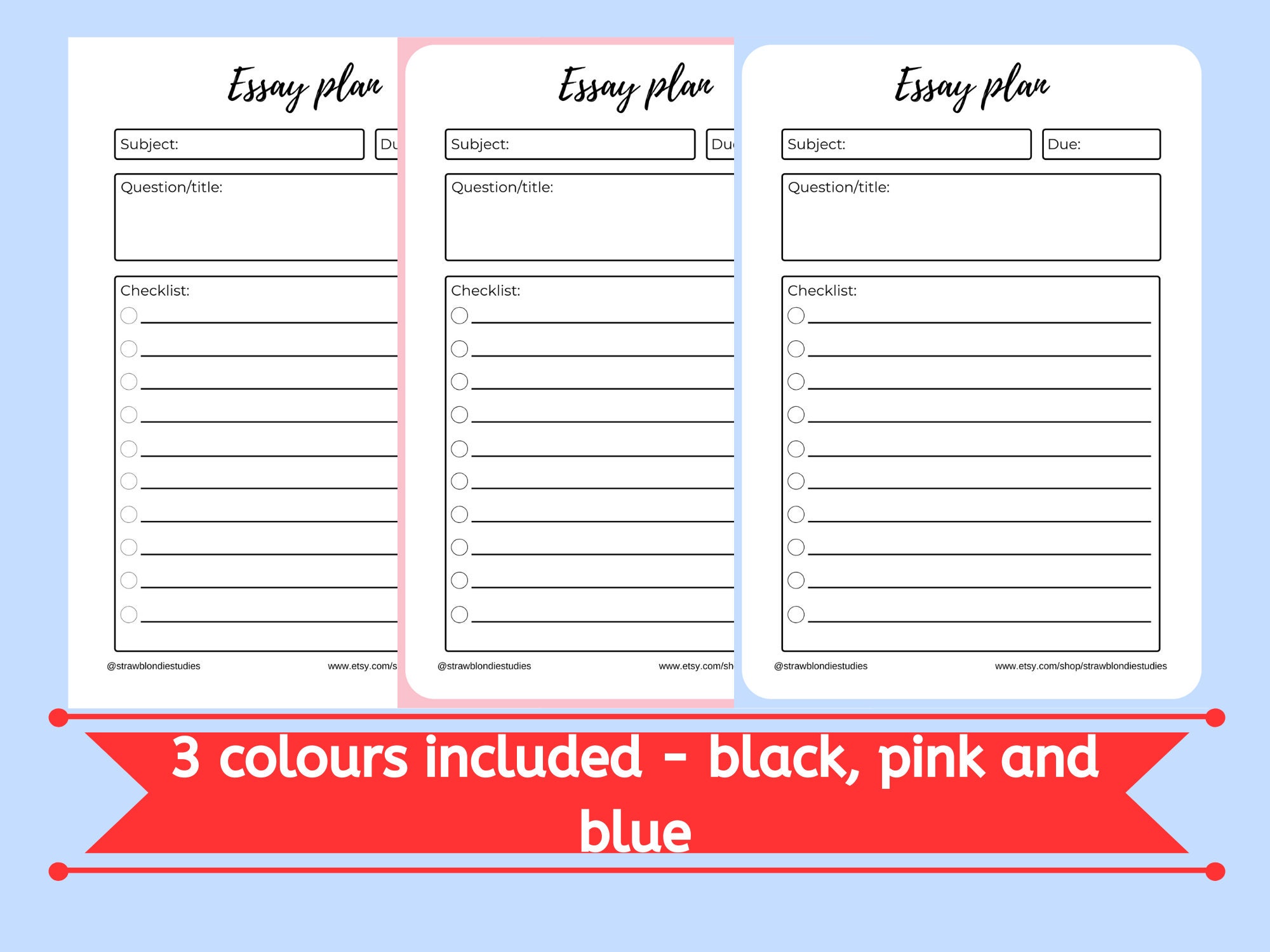Essay Planner Template Printable Essay Plan Study Printable - Etsy