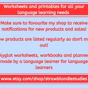 Language Learning Grammar Worksheets, Printable Language Templates ...