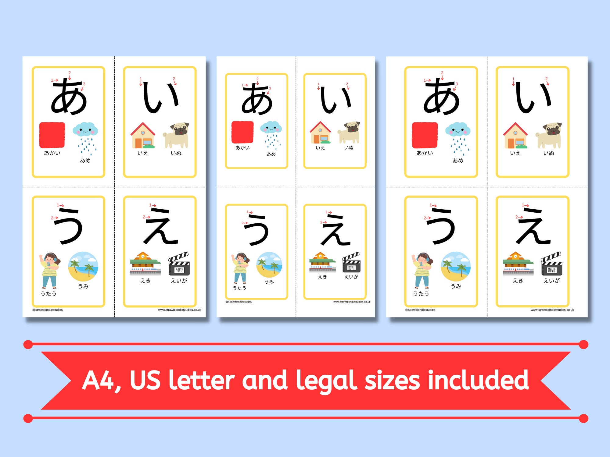 Learn Japanese Hiragana Flashcards Printable Flashcards - Etsy