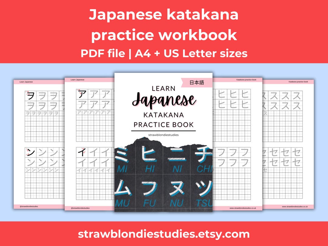 Japanese Katakana Writing Practice Workbook, Language Learning ...