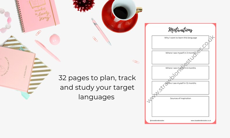 Language Study Planner, Language Learning Printable, Printable Study ...