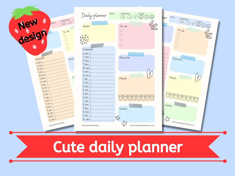 Cute Daily Planner Printables 2023, Planner Inserts, Printable Planner ...