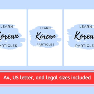 Learn Korean Particles Printable Workbook, Learn Korean Grammar, Korean ...