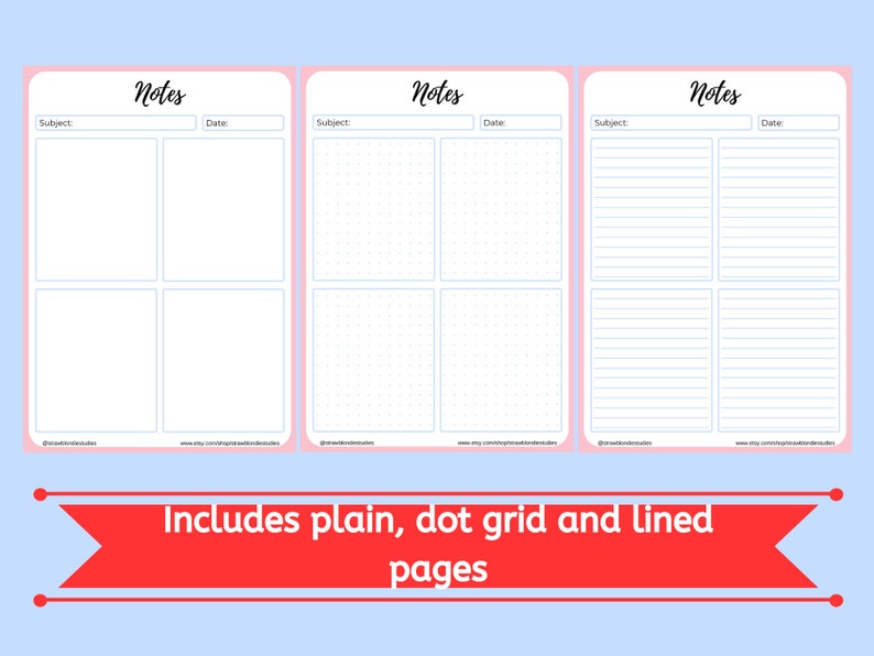 box-notes-templates-printable-student-notes-pages-etsy