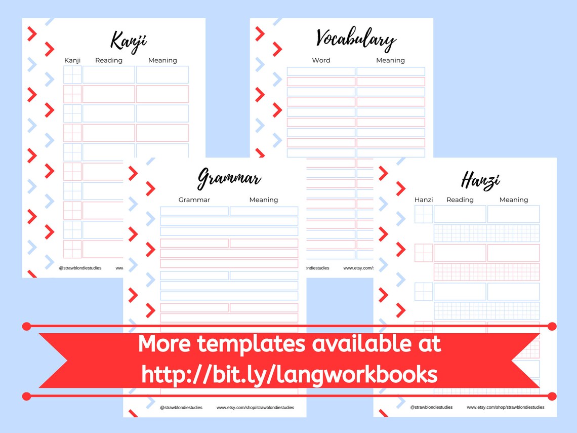 Language Learning Grammar Worksheets, Printable Language Templates ...