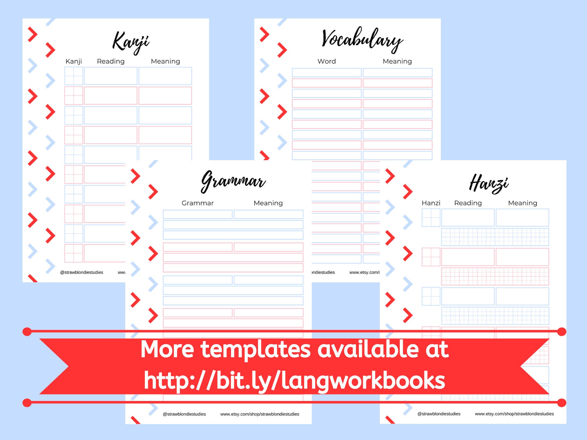 Language Learning Grammar Worksheets, Printable Language Templates ...