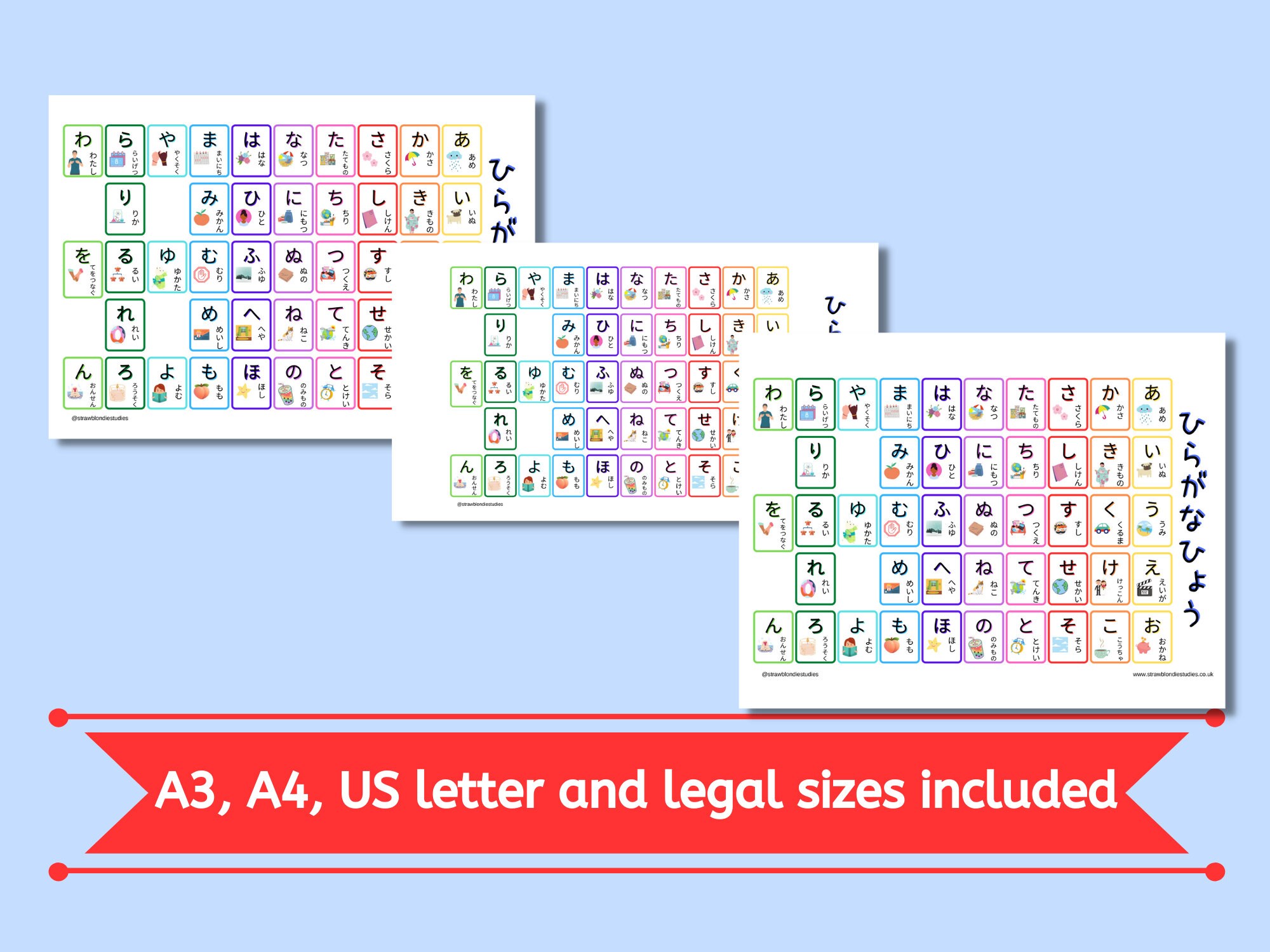 Learn Japanese Printable Hiragana Chart Japanese Language - Etsy UK