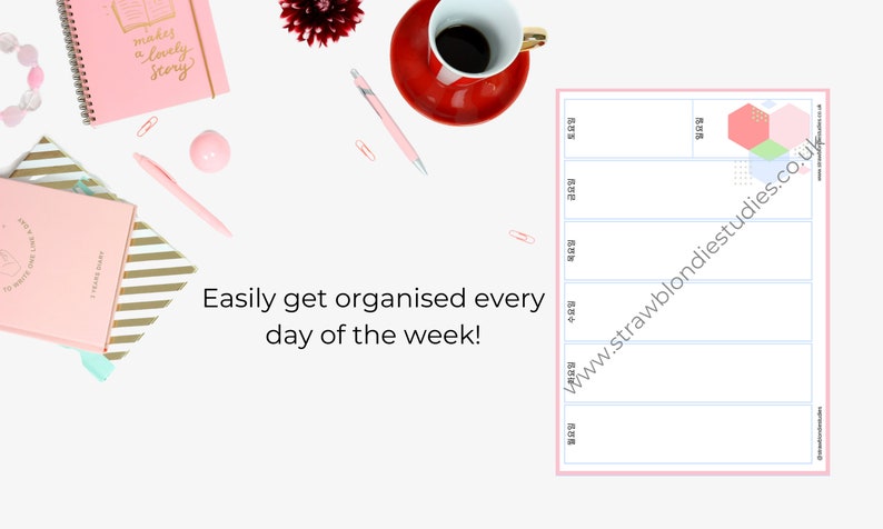 Korean Language Planner Printable Weekly Planner Korean | Etsy
