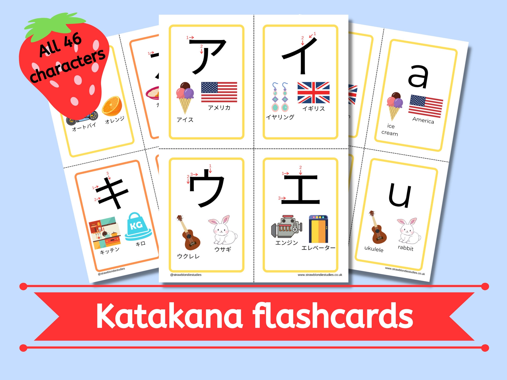 Learn Japanese Katakana Flashcards, Printable Flashcards, Japanese Pdf ...