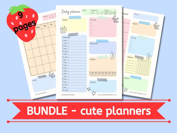 Cute Planner Printables 2023 Bundle Planner Inserts - Etsy