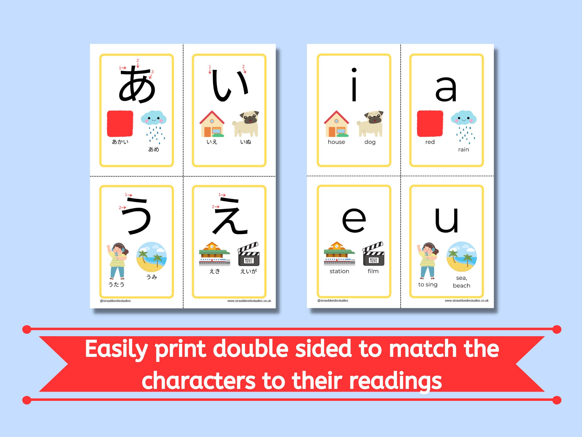 Learn Japanese Hiragana Flashcards Printable Flashcards - Etsy