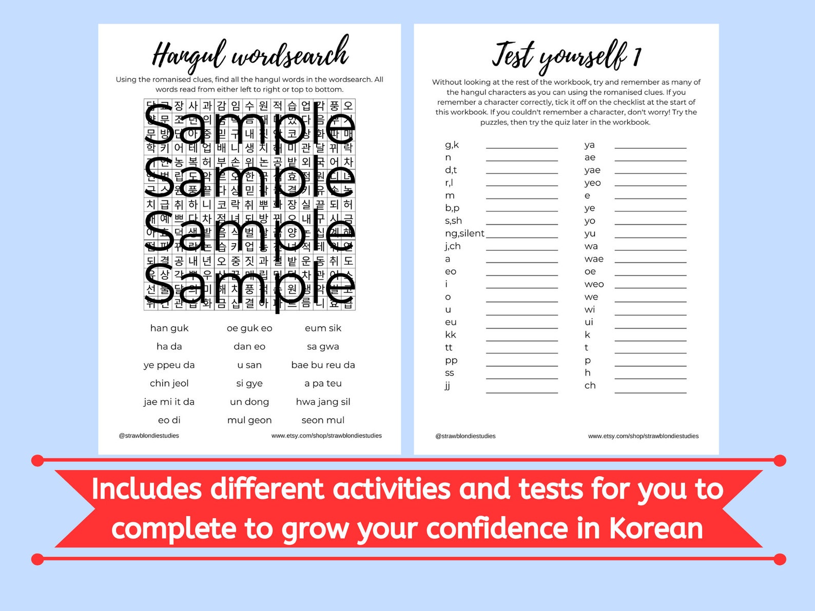 Learn Korean Hangul Printable Workbook Learn Korean Writing - Etsy UK