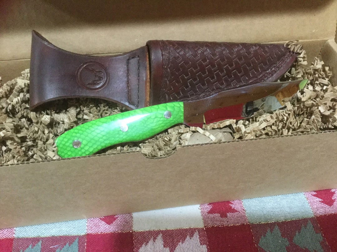 Green Juma Handled Knife With Sheath - Etsy