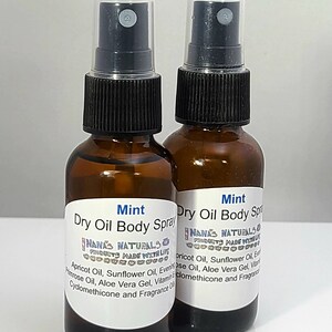 Mint Dry Oil Body Spray, Natural Body Spray, Moisturizing Body Oil ...