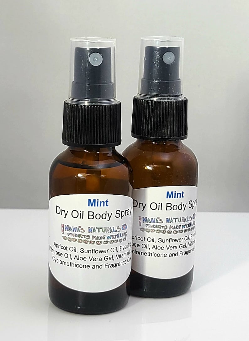 Mint Dry Oil Body Spray Natural Body Spray Moisturizing Body - Etsy