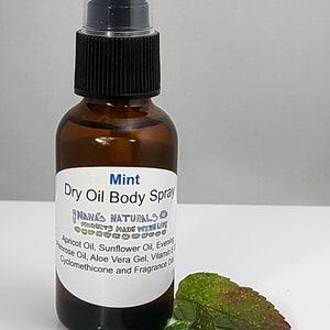 Mint Dry Oil Body Spray, Natural Body Spray, Moisturizing Body Oil ...