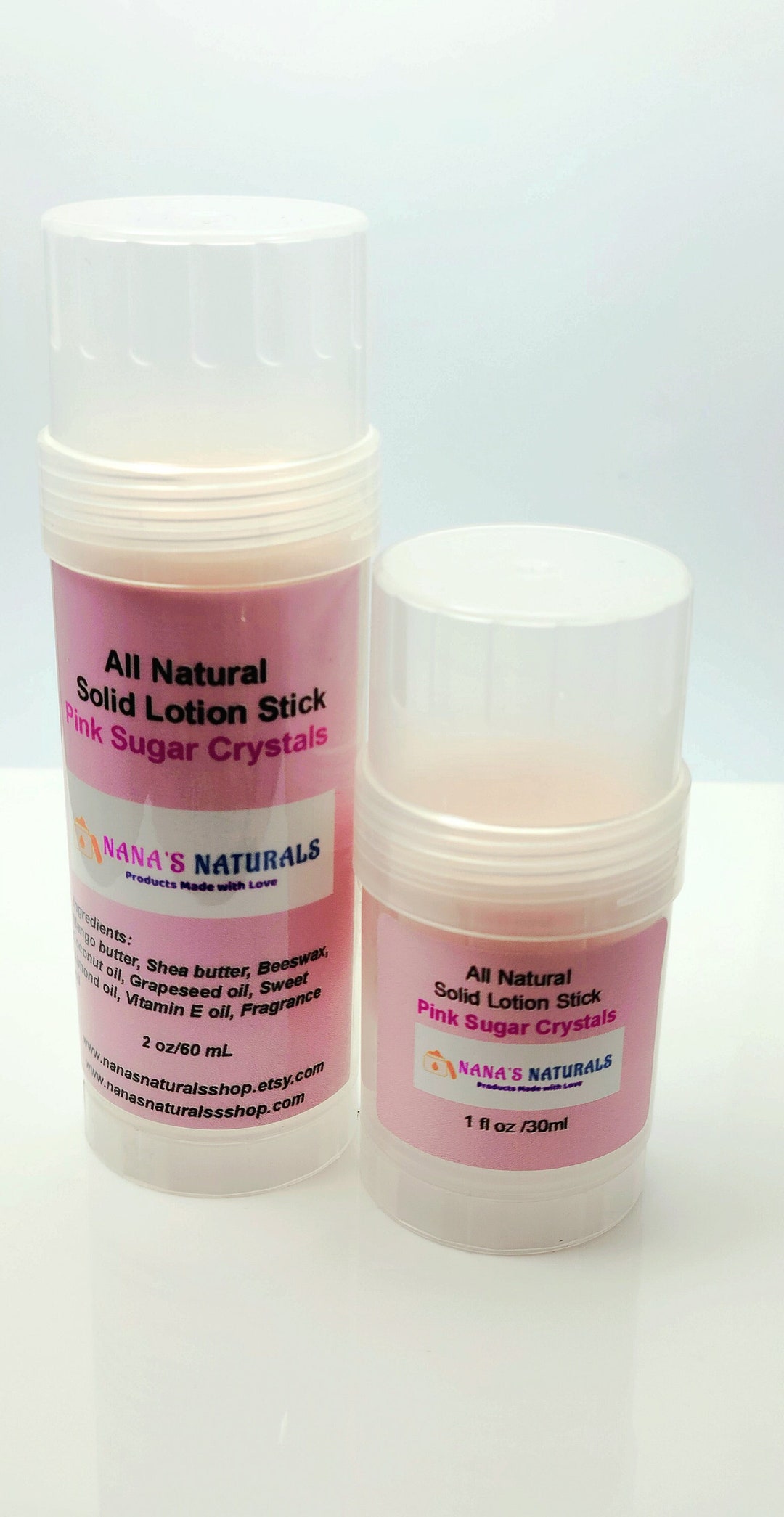 Solid Lotion Stick, Pink Sugar Crystals Solid Lotion Stick, All Natural ...