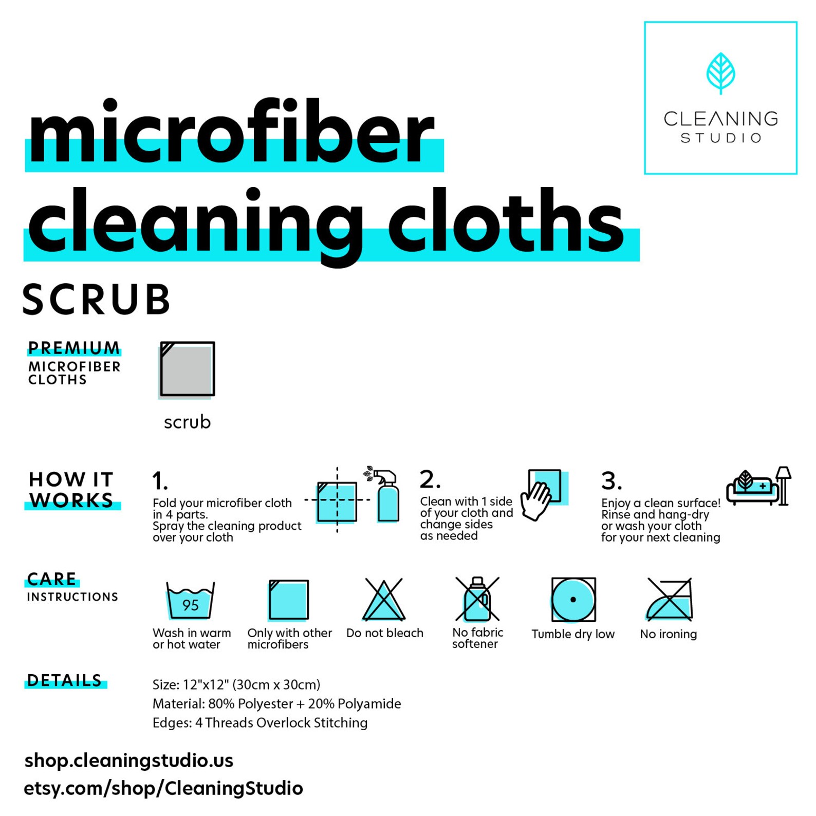 Microfiber Cleaning Cloth: Reusable Scrub & Soft Microfiber - Etsy