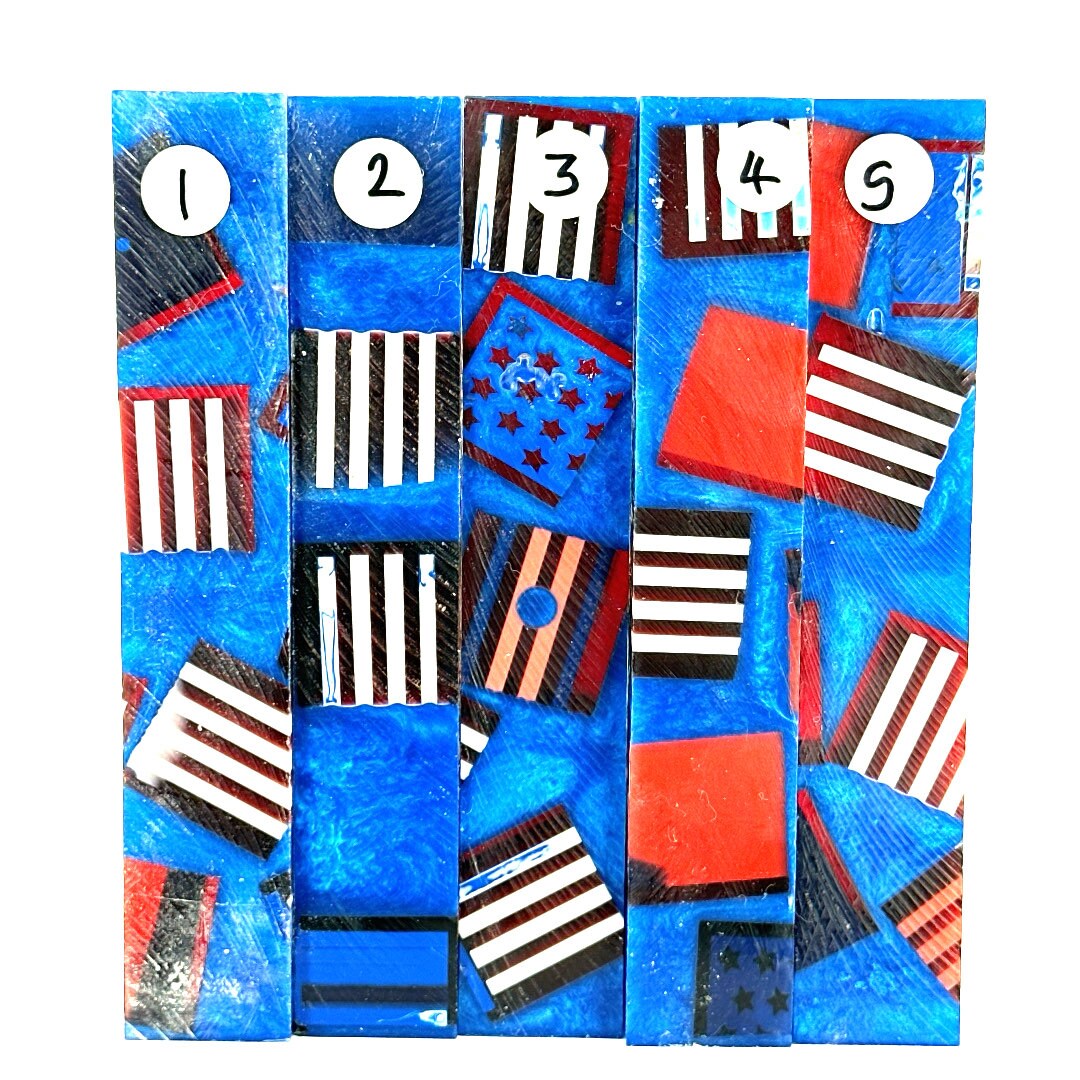 Handmade Blank off Cuts & Resin Pen Blanks (0131) Blue Red Purple ...