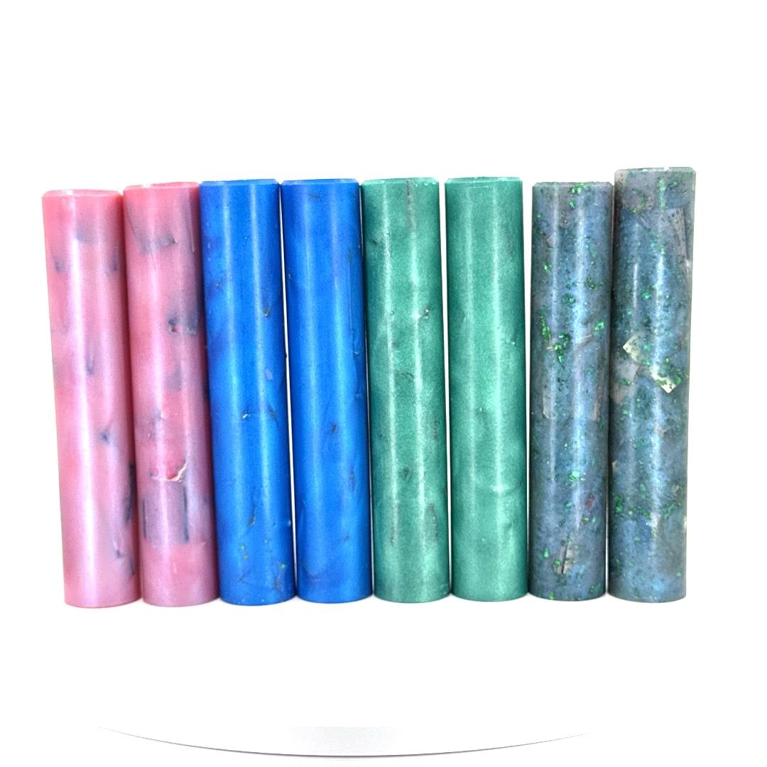 Handmade Fordite & Resin Pen Blanks (0150-0153) Blue Red Purple Yellow ...
