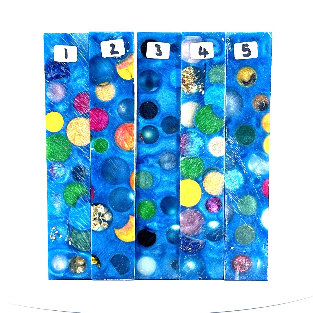 Handmade Blank off Cuts & Resin Pen Blanks (0133) Blue Red Purple ...