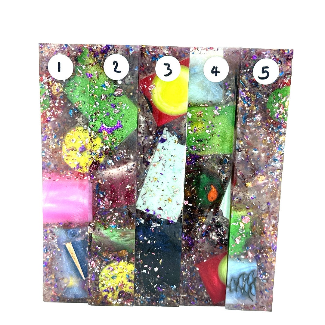 Handmade Blank off Cuts & Resin Pen Blanks 0122 Blue Red Purple Yellow ...