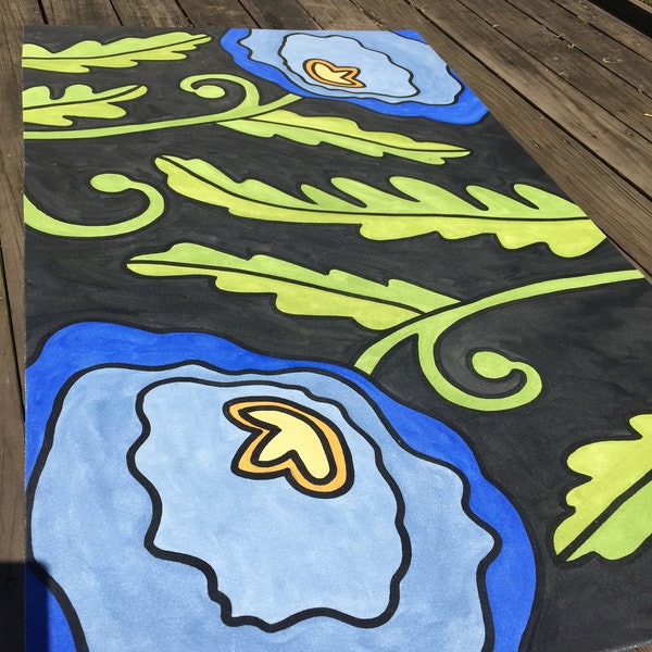 Hand Painted Rug - Etsy