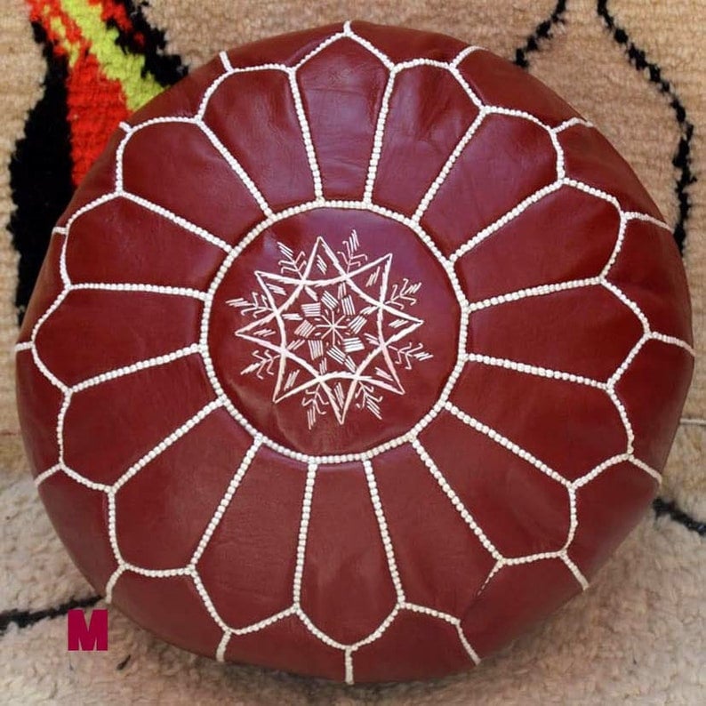 Moroccan Pouf 100% Leather, Hight Quality Ottoman Pouff Stool ...