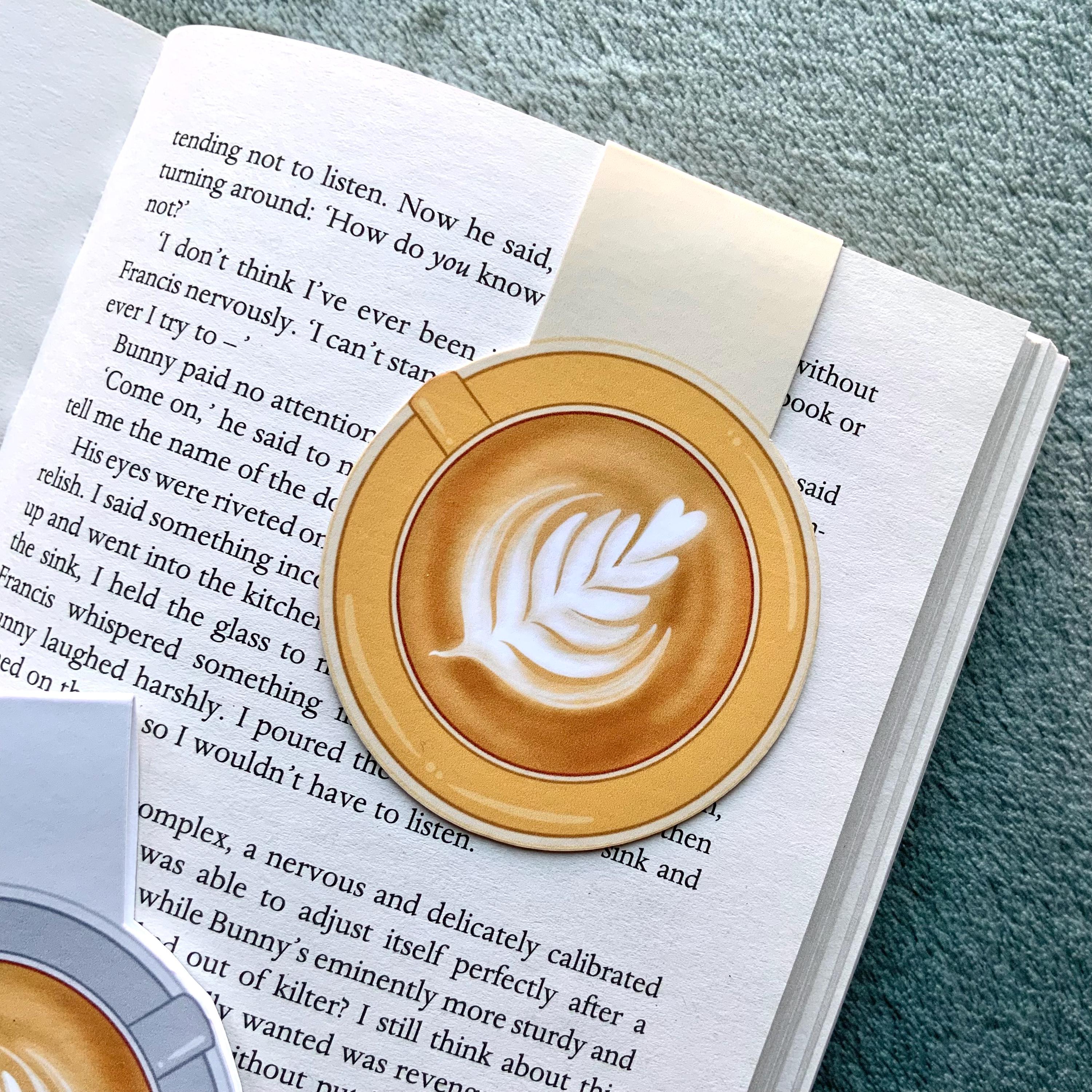 Latte Art Coffee Magnetic Bookmark - Gloss Laminated Space Saver - Book ...