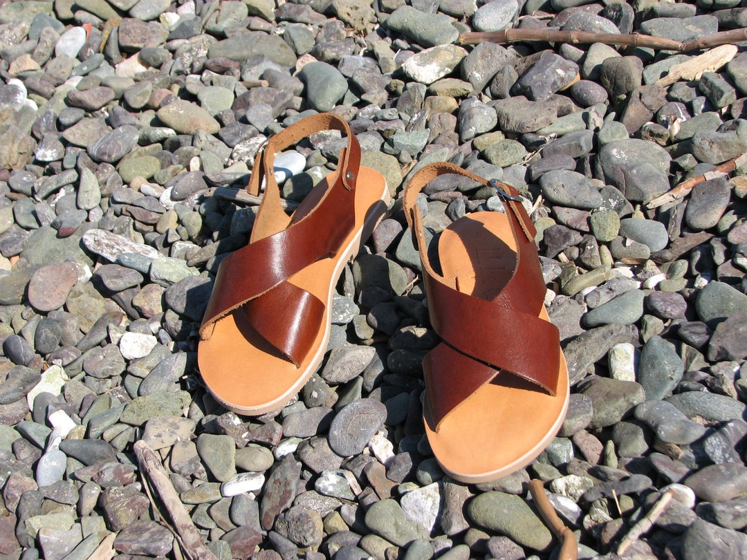 Taba Color Leather Woman Sandals - Etsy
