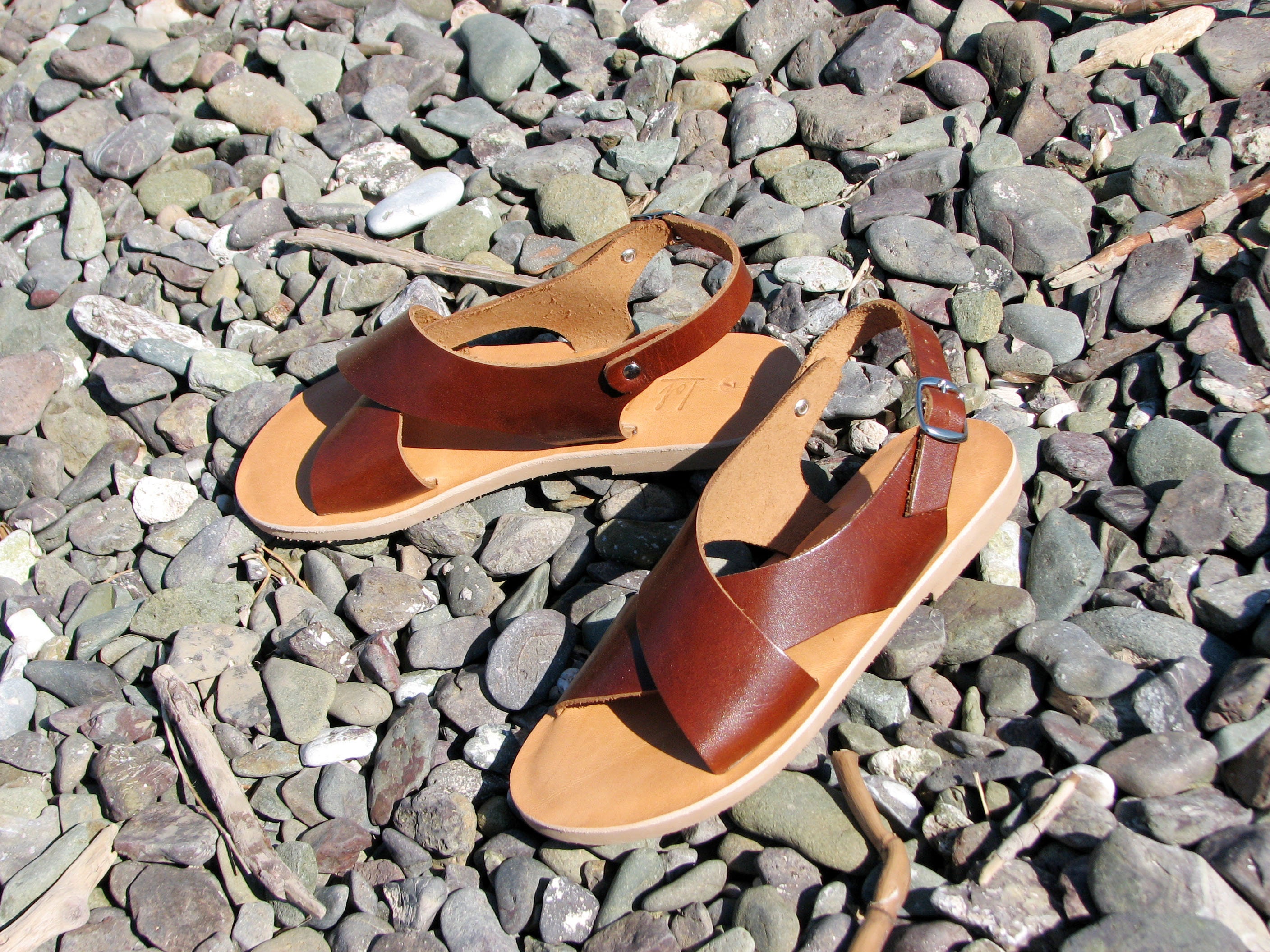 Taba Color Leather Woman Sandals - Etsy