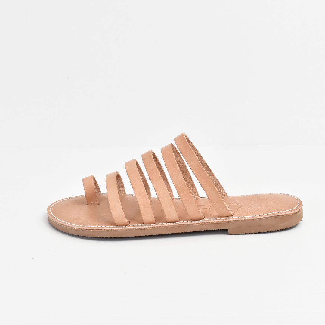 Natural Leather Woman Sandal With Straps,memory Foam Insole,available ...