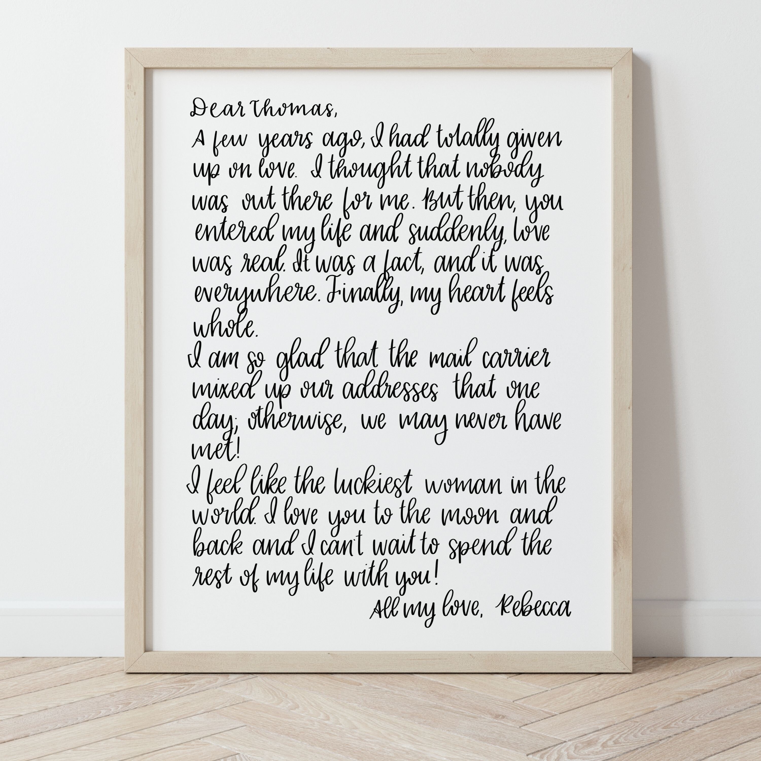 Modern Calligraphy Love Letter Valentine's Day Love Letter Love Letter ...