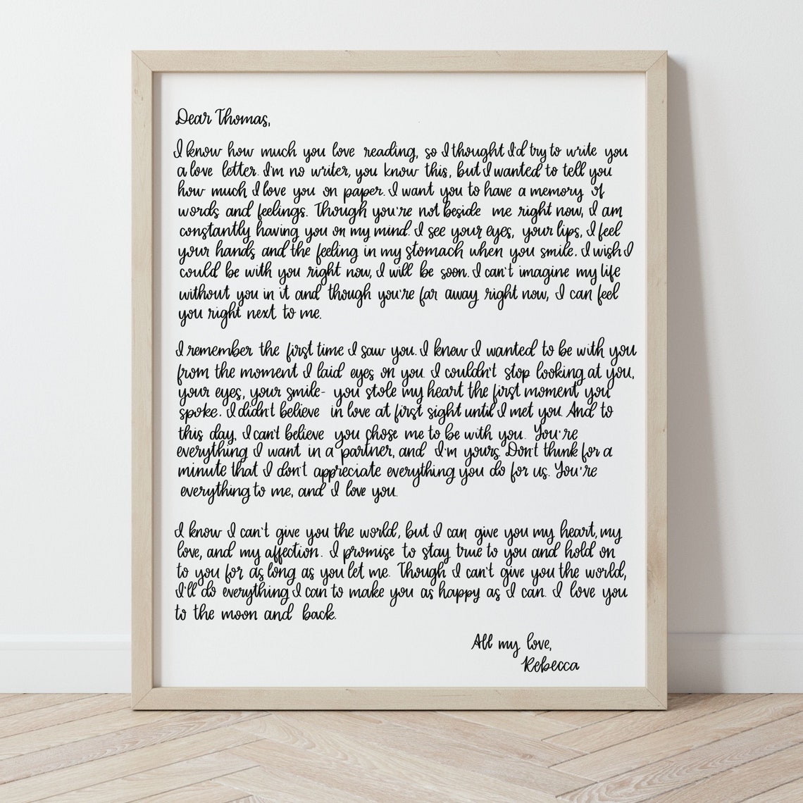 Modern Calligraphy Love Letter Valentine's Day Love - Etsy