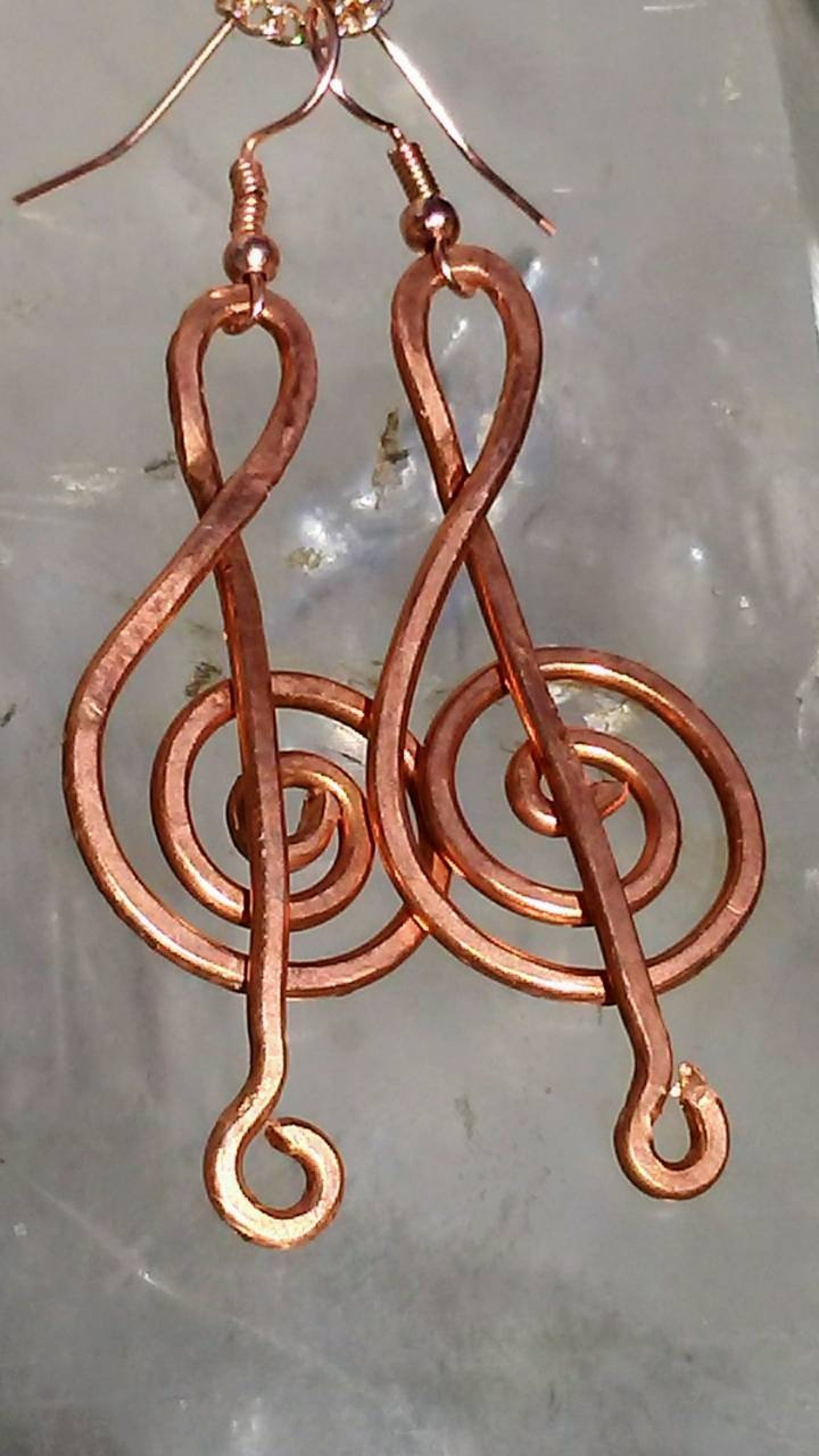 Handmade Upcycled Copper Treble Clef Earrings - Etsy