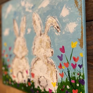 Easter Bunnies in Spring Painting. FREE SHIPPING! - Etsy