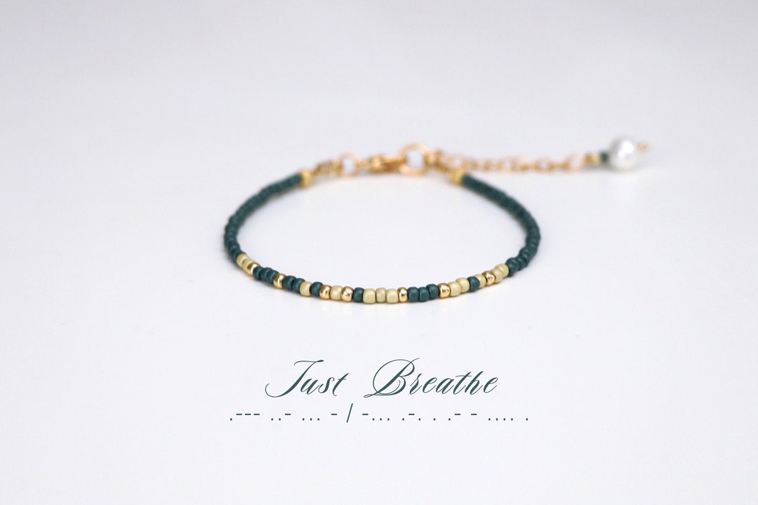 Just Breathe Morse Code Bracelet Custom Bracelet Secret - Etsy