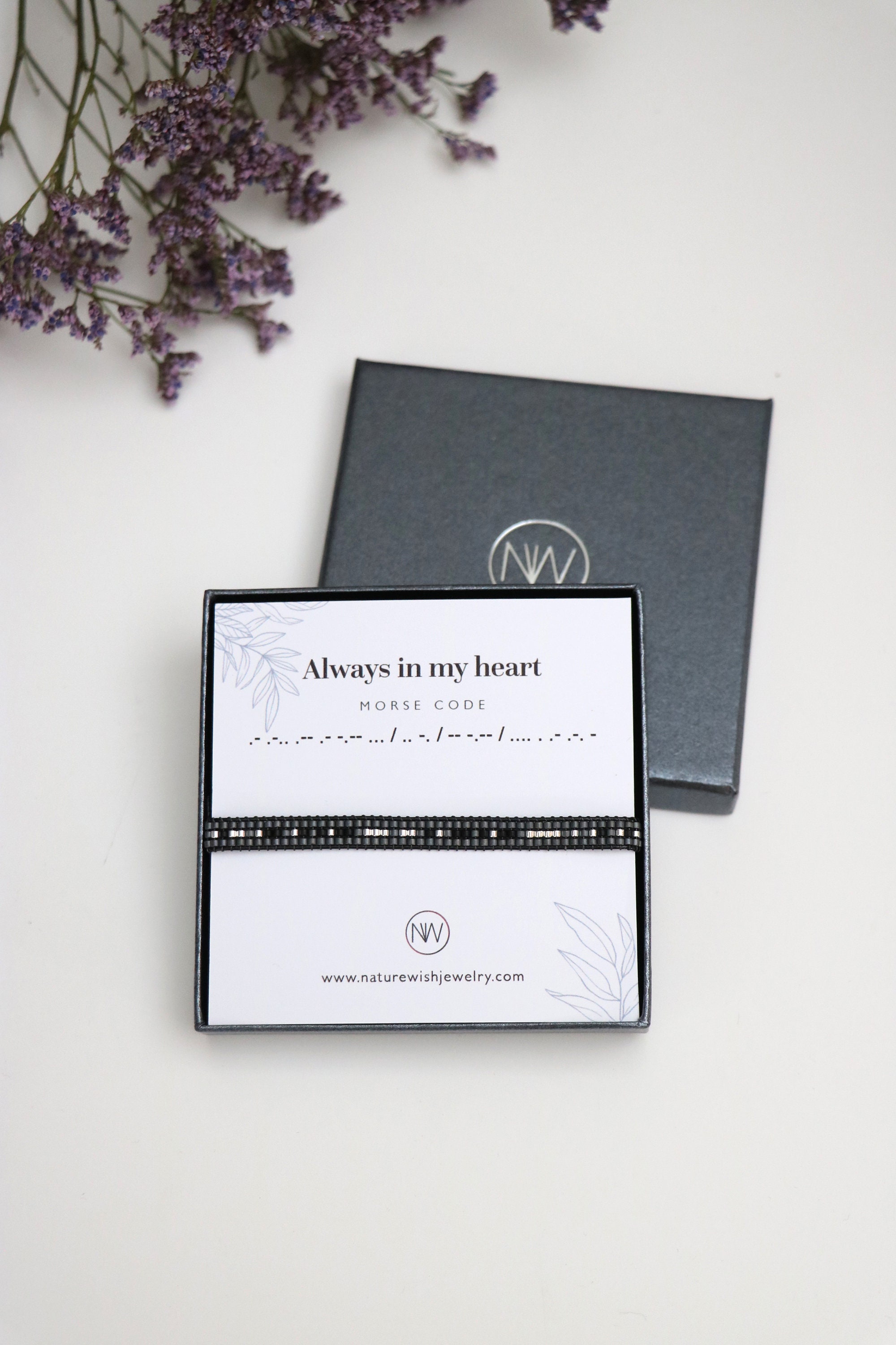 Always in My Heart Morse Code Bracelet Mens Remembrance Gift | Etsy