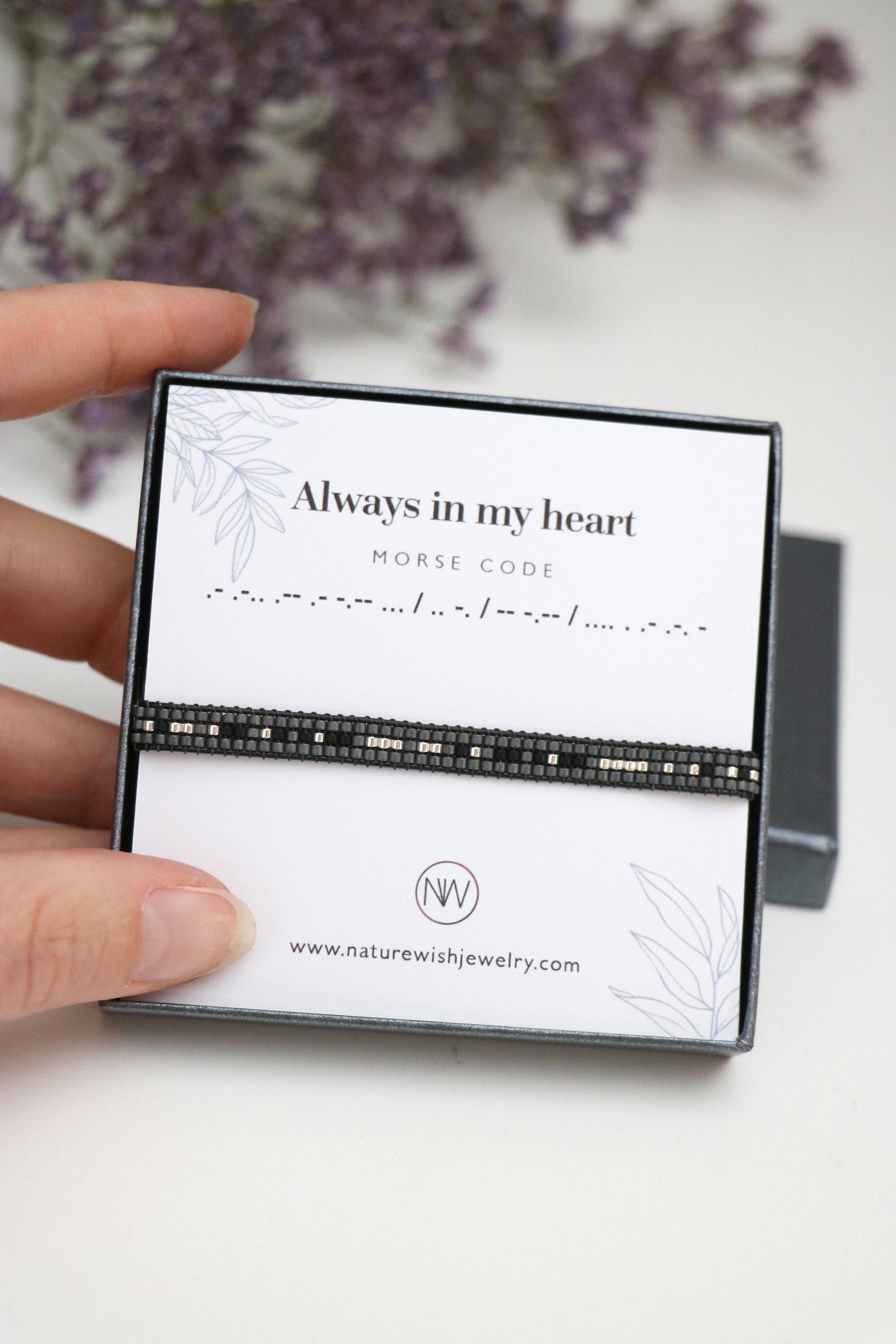 Always in My Heart Morse Code Bracelet Mens Remembrance Gift | Etsy