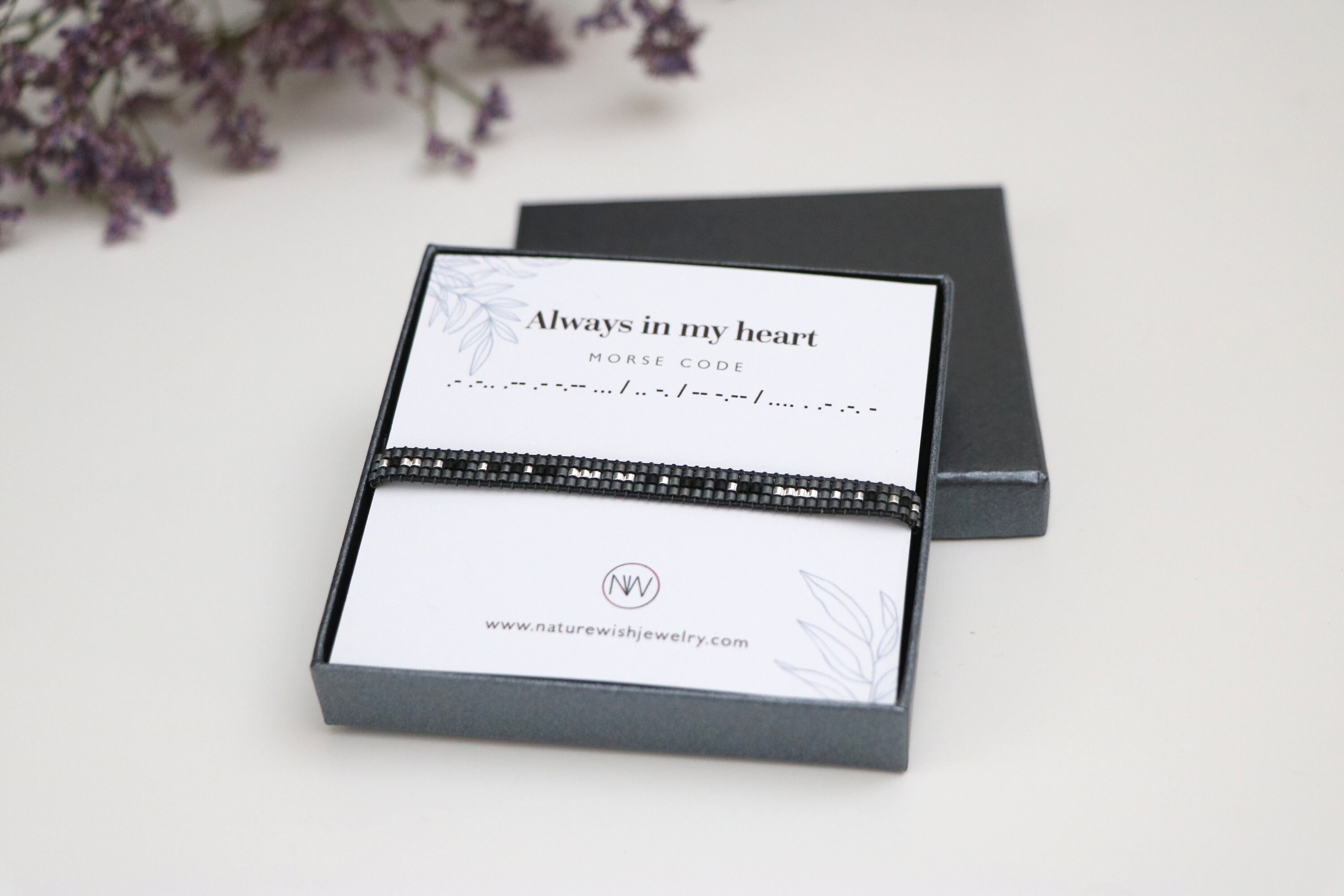 Always in My Heart Morse Code Bracelet Mens Remembrance Gift | Etsy