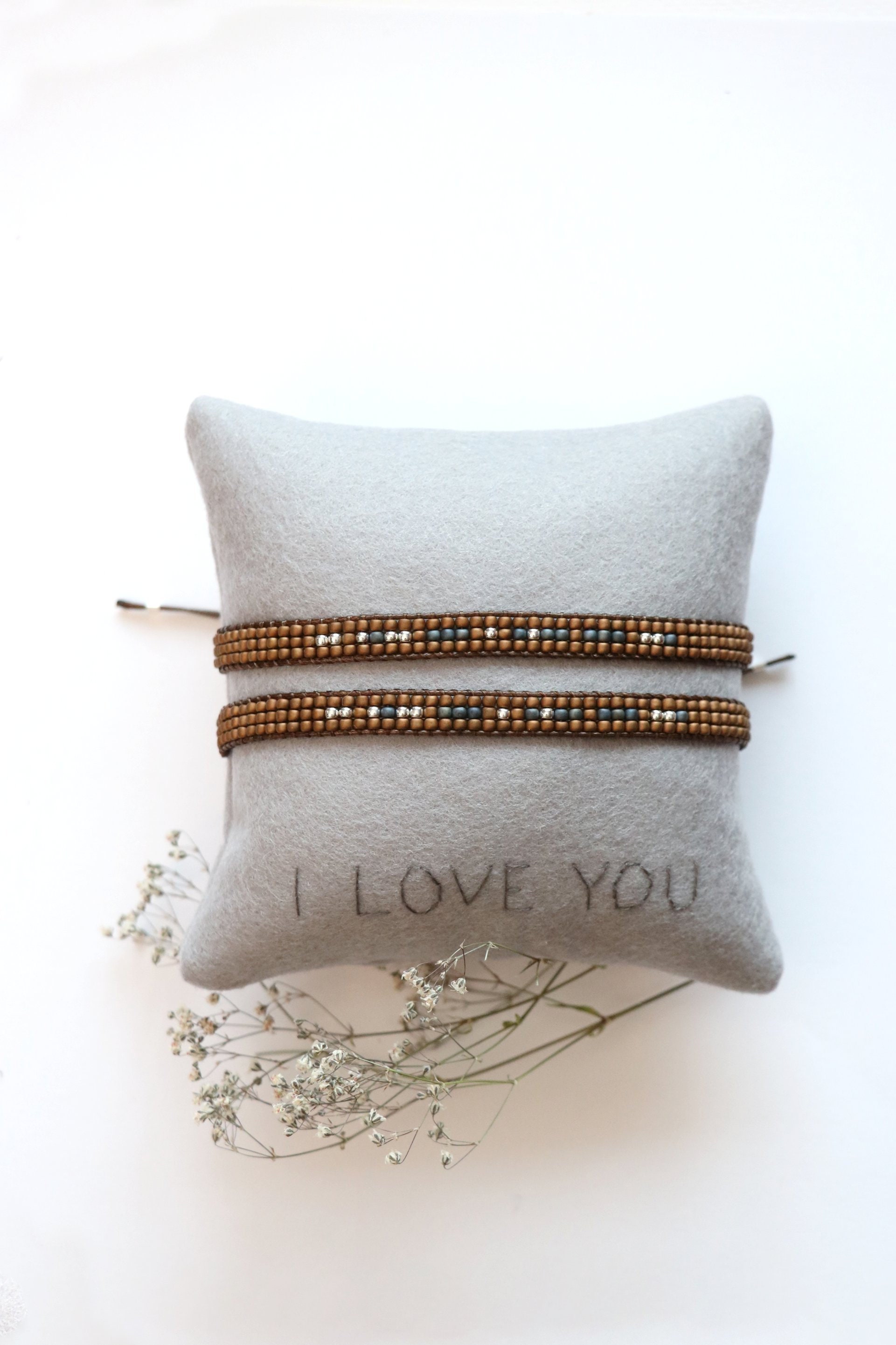 I LOVE you Morse Code bracelet for couples Personalized | Etsy