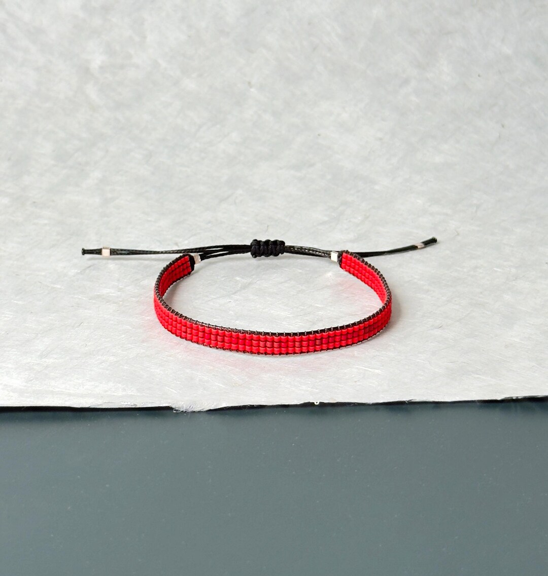 Custom Red Morse Code Bracelet, Secret Message Beaded Jewelry ...