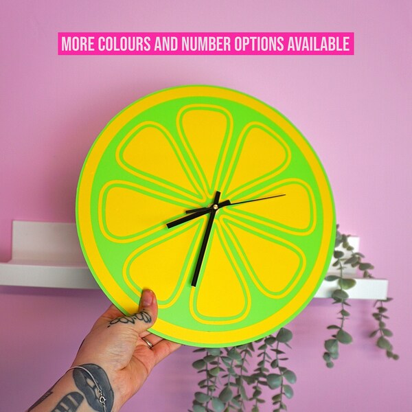 Lime Green Clock - Etsy