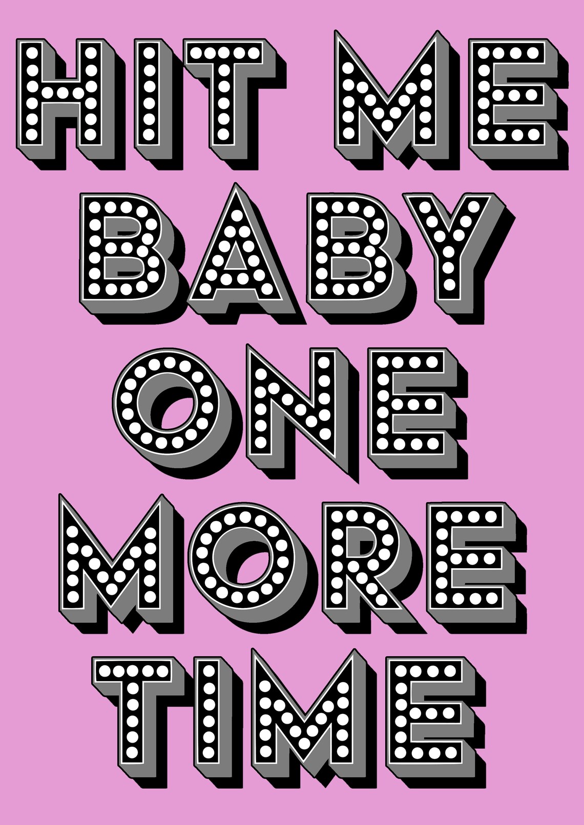 Hit me baby one more time lyrics song music poster print | Etsy